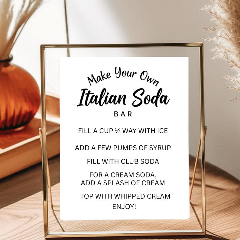 Italian Soda Bar Sign, Make Your Own Italian Soda Sign, Graduation ...