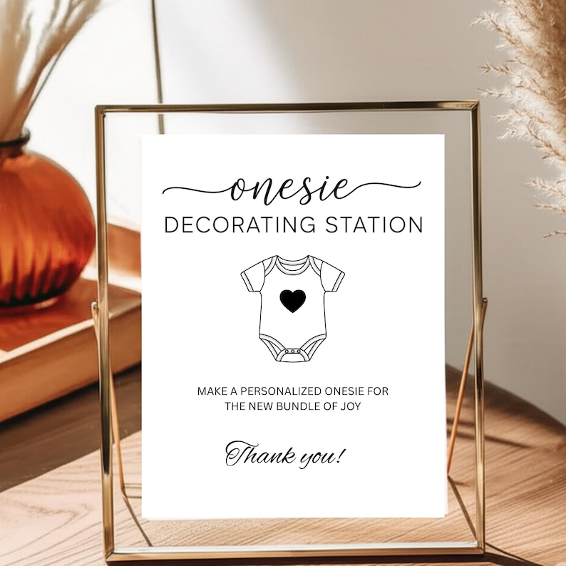Onesie Decorating Station, Minimalist Baby Shower Activity, Decorate a ...