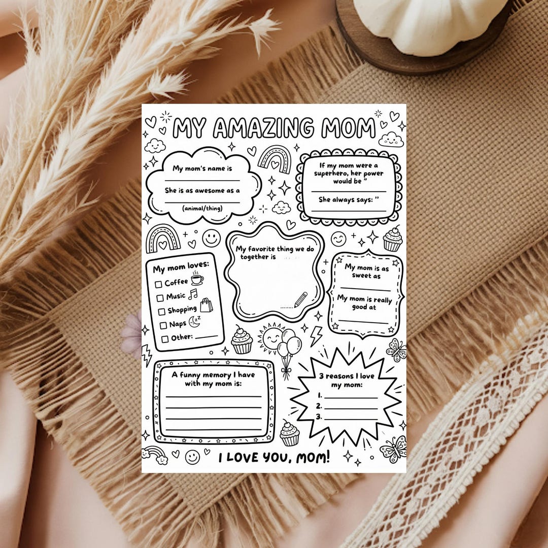 All About Mom Printable Coloring Page | Mother's Day Kids Activity ...