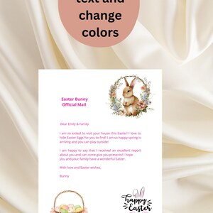 Editable Letter From Easter Bunny, Colorful Printable Easter Letter ...