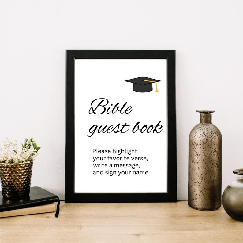 Bible Guest Book Sign for Graduation. Highlight Your Favorite Bible ...