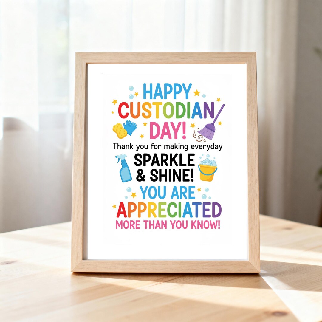 Editable Custodian Day Sign Printable / Custodian Day Appreciation Sign ...