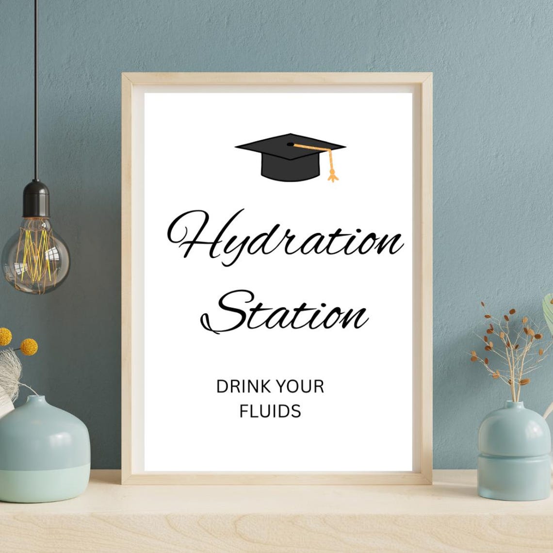Hydration Station Drink Graduation Sign Printable Modern Graduation ...