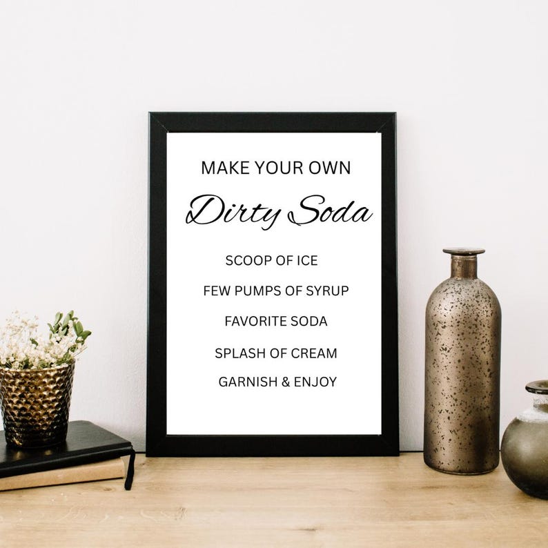 Dirty Soda Bar Sign for Graduation Party, Make Your Own Drink Station ...