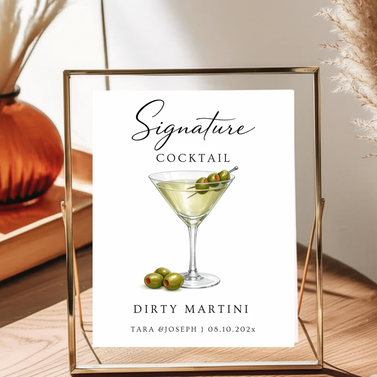 Martini Signature Drink Sign, Editable Martini Sign, Printable Dirty ...
