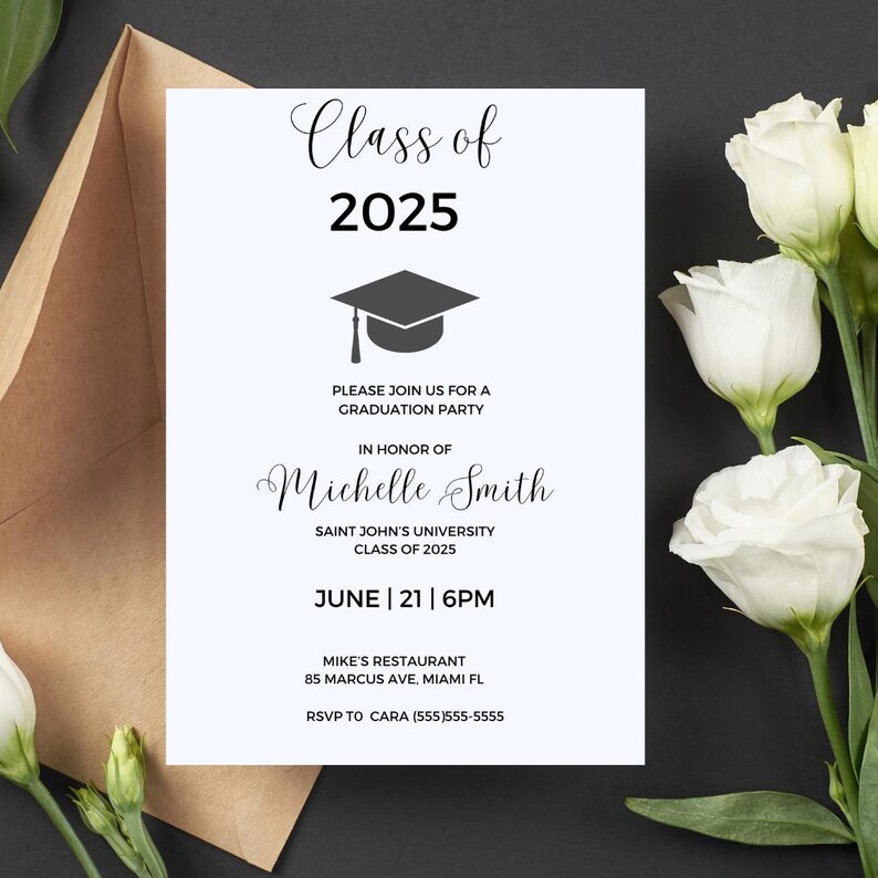 Graduation Invite, Graduation Celebration Party Invitation, Editable ...