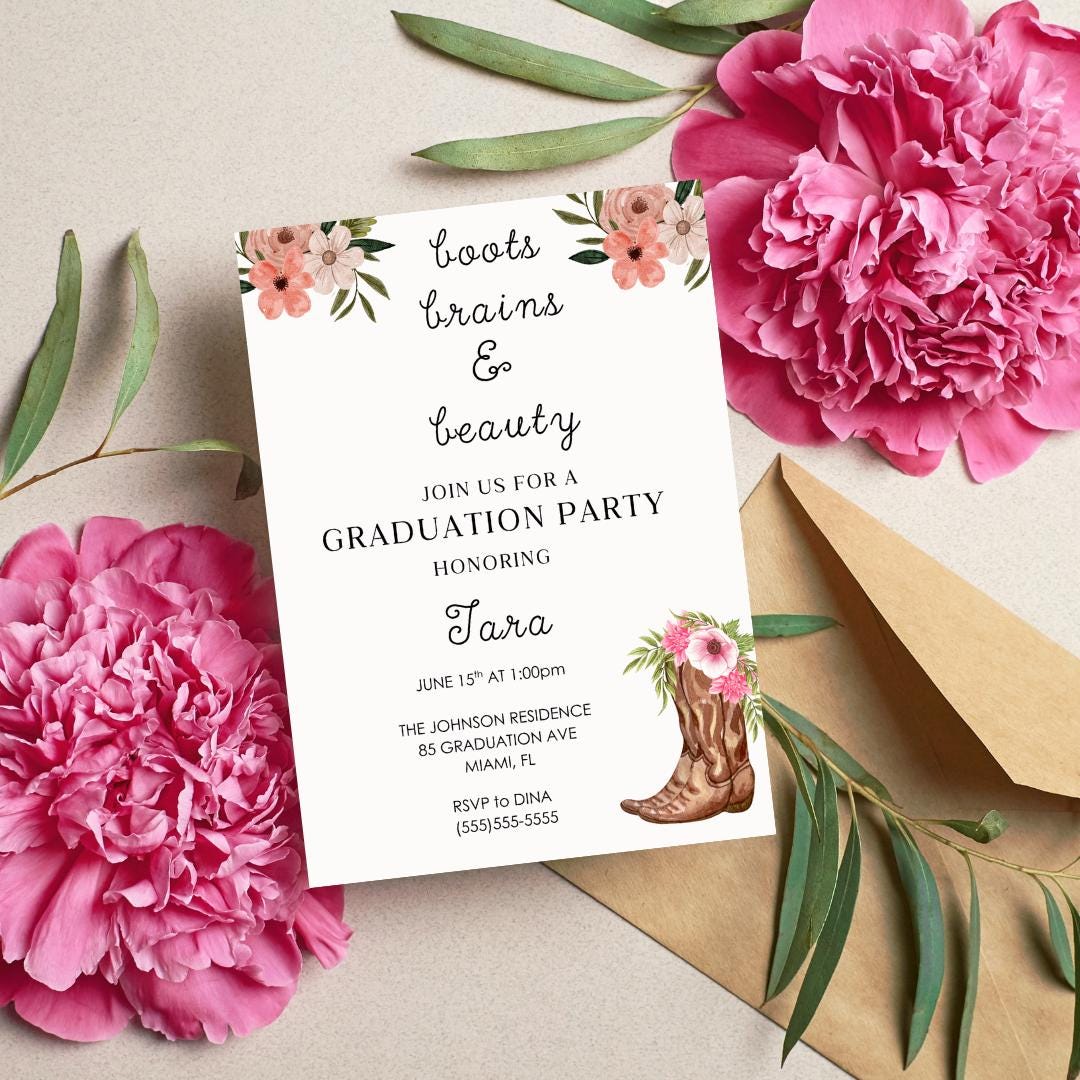 Girl Western Invitation for Graduation, Country Graduation Party ...