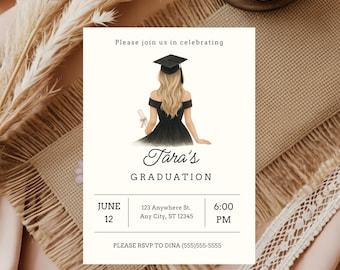 Graduation Party Digital Invitation Template, Graduate Class of 2025 ...