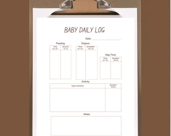 2 Baby Daily Log Tracker Newborn Diary Chart Feedings Log Doctor Visit ...