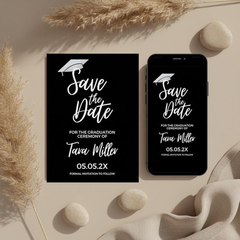 Graduation Save the Date Template | Digital Save the Date | Save the ...