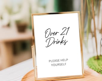 Adult Beverage Bar Sign for Modern Minimalist Graduation Party ...