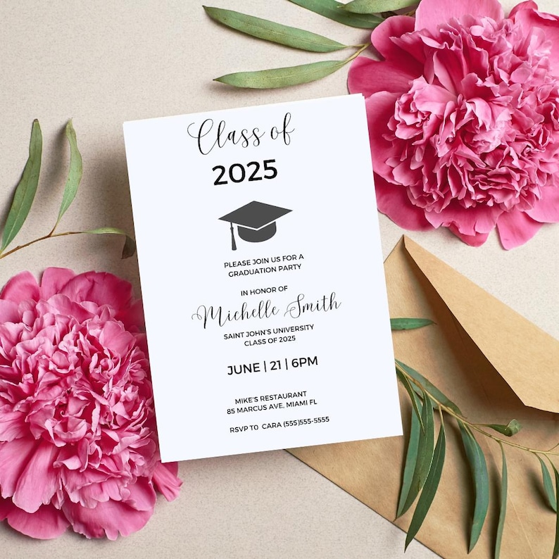 Graduation Invite, Graduation Celebration Party Invitation, Editable ...