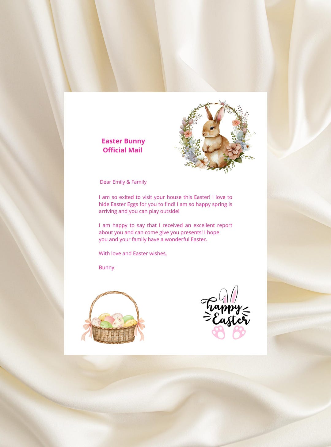 Editable Letter From Easter Bunny, Colorful Printable Easter Letter ...