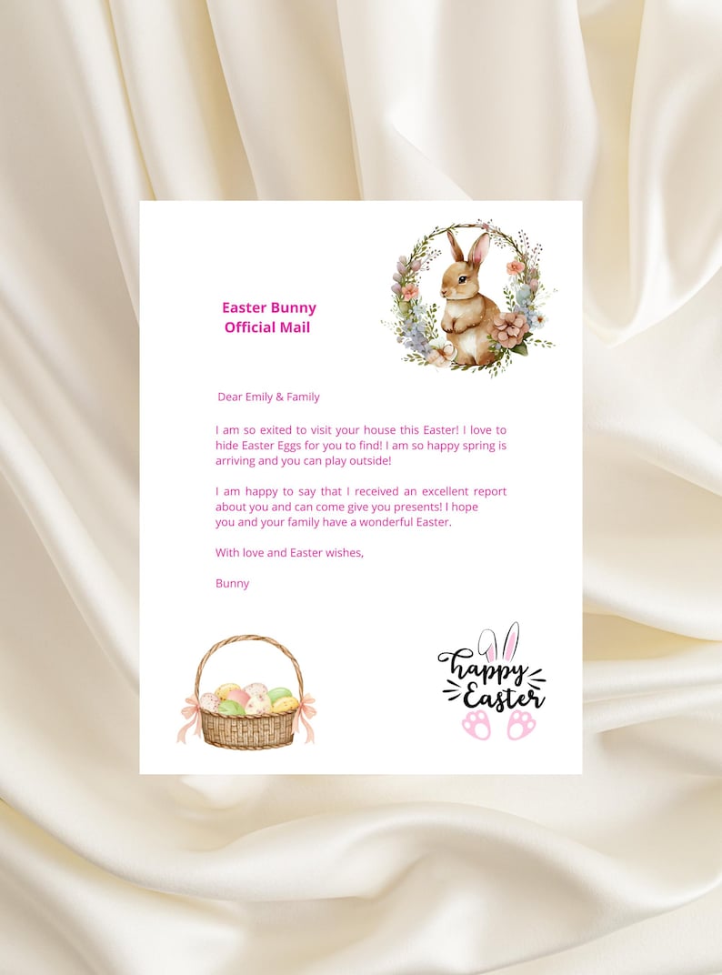Editable Letter From Easter Bunny, Colorful Printable Easter Letter ...