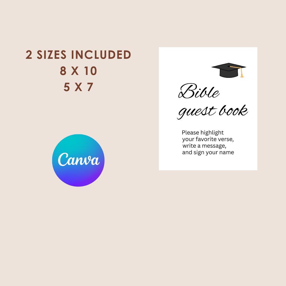 Bible Guest Book Sign for Graduation. Highlight Your Favorite Bible ...