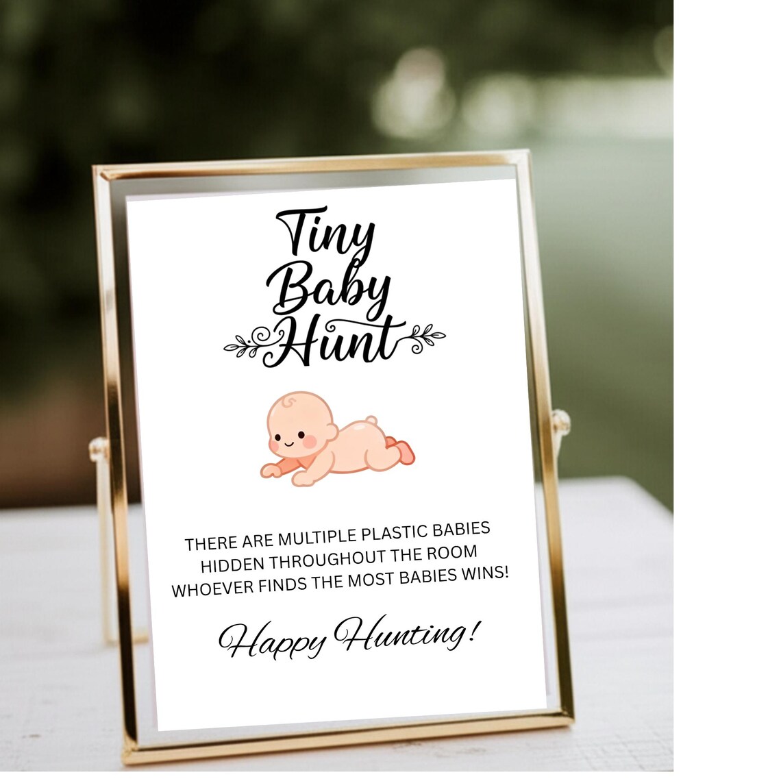 Tiny Baby Hunt Game Sign, Find the Babies, Baby Shower Game Sign ...