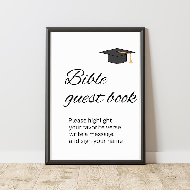 Bible Guest Book Sign for Graduation. Highlight Your Favorite Bible ...