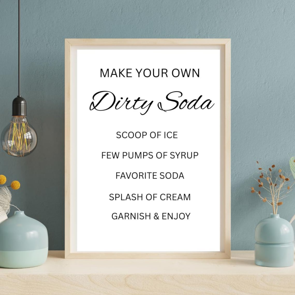 Dirty Soda Bar Sign for Graduation Party, Make Your Own Drink Station ...