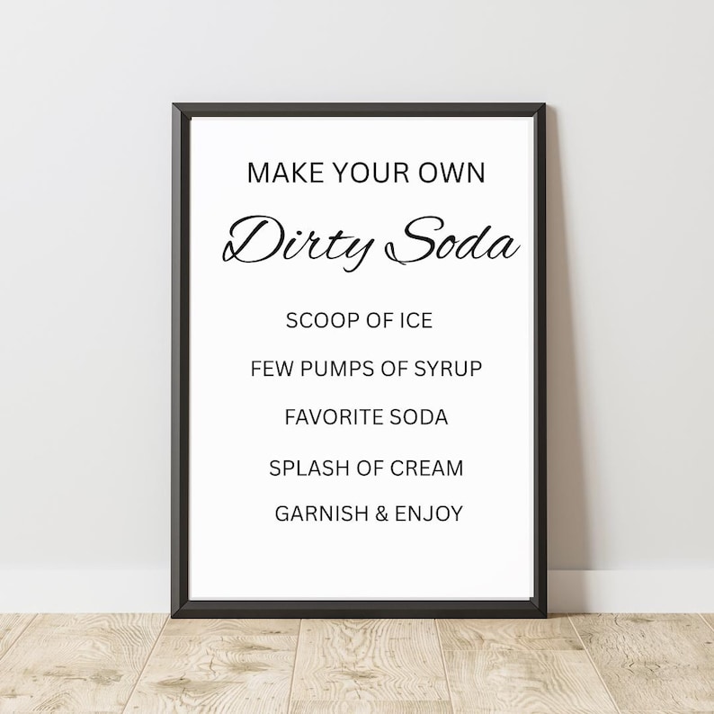 Dirty Soda Bar Sign for Graduation Party, Make Your Own Drink Station ...