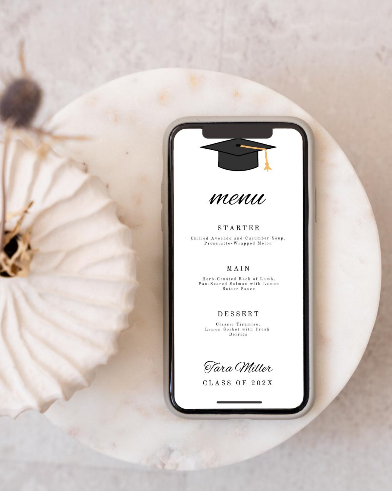 Modern Graduation Menu Template, Minimalist Menu Graduation Sign ...