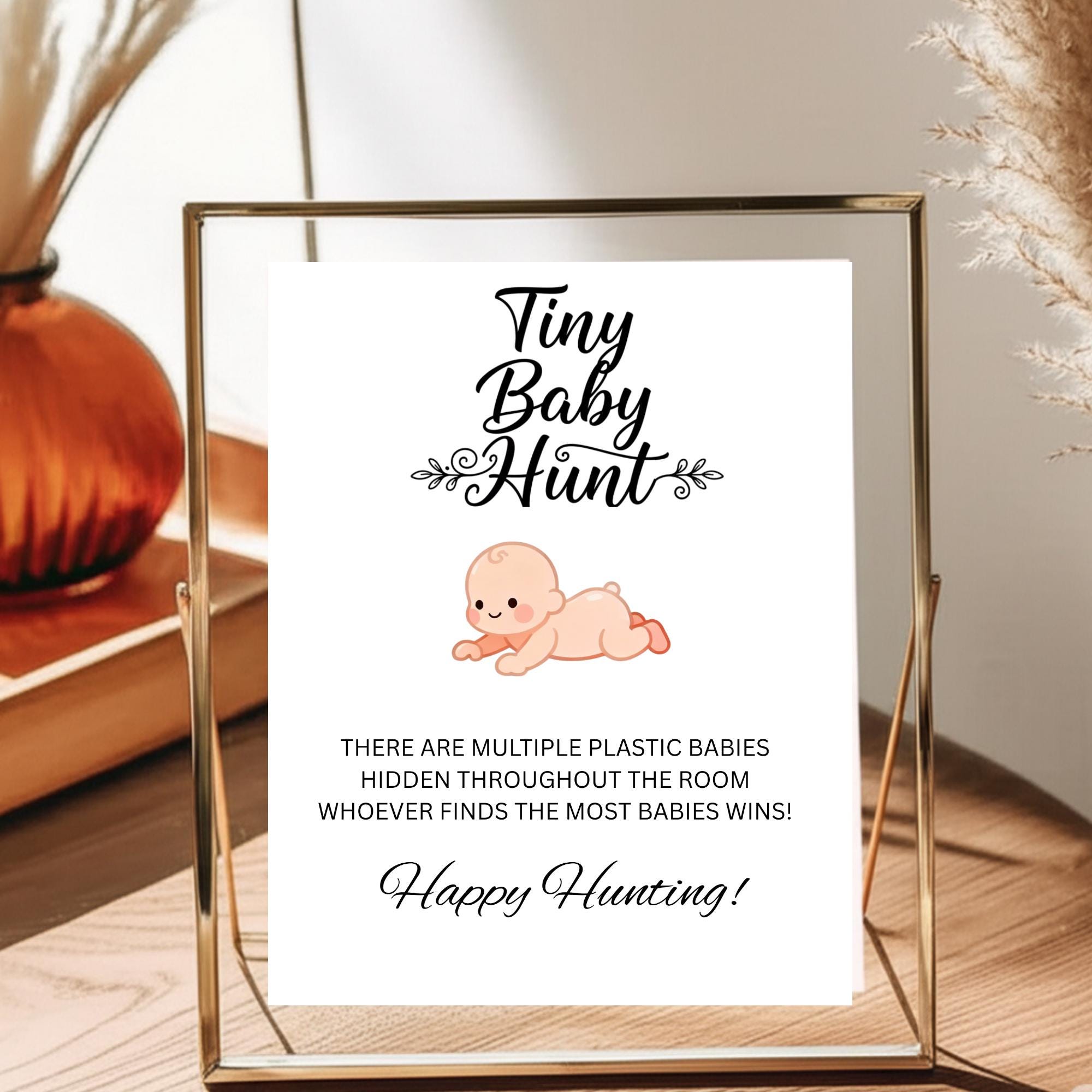 Tiny Baby Hunt Game Sign, Find the Babies, Baby Shower Game Sign ...