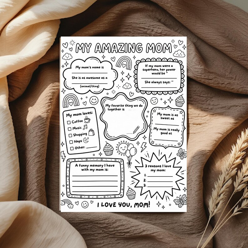 All About Mom Printable Coloring Page | Mother's Day Kids Activity ...