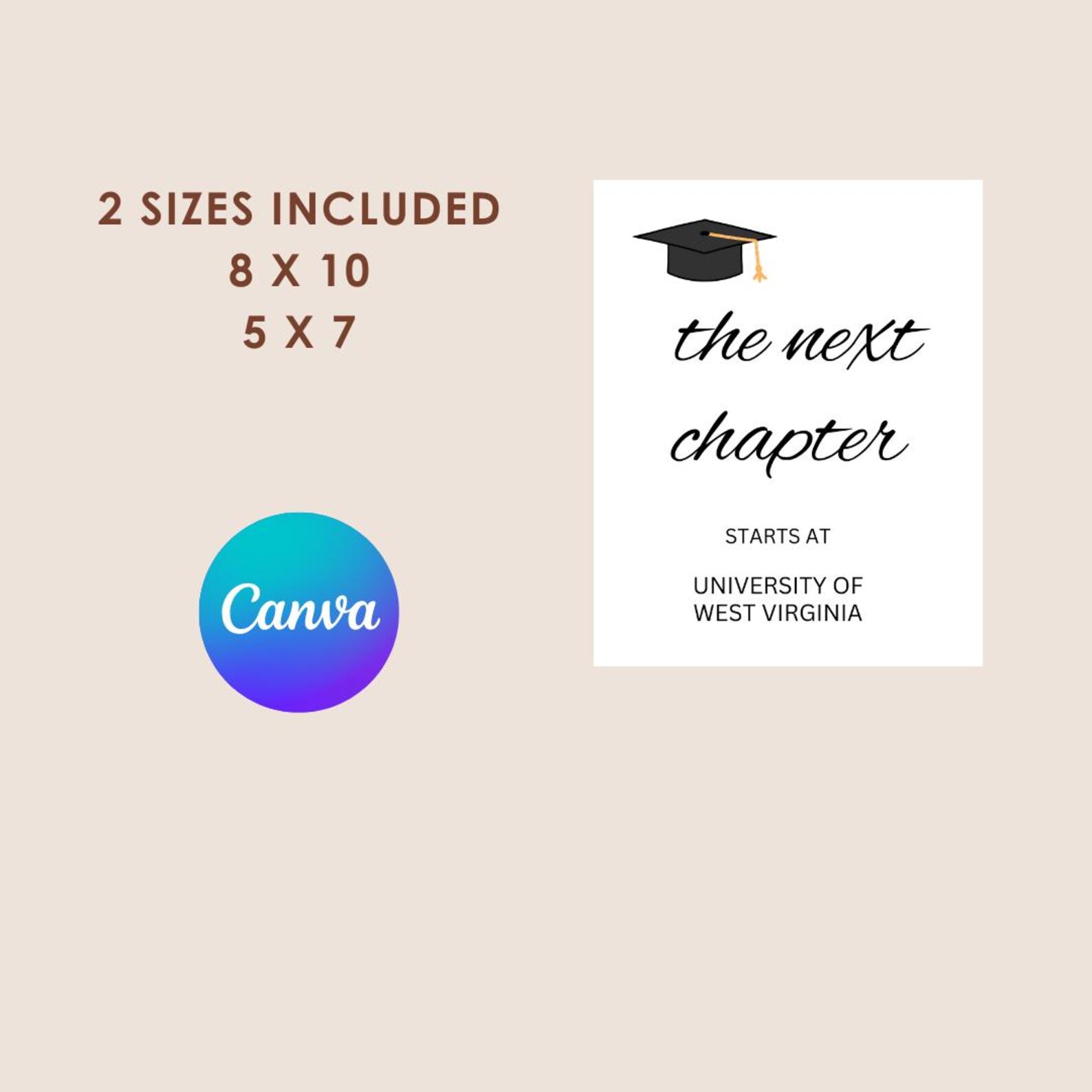 The Next Chapter Starts at Sign Template, Editable Graduation Table ...