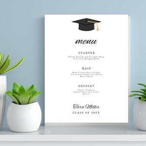 Modern Graduation Menu Template, Minimalist Menu Graduation Sign ...