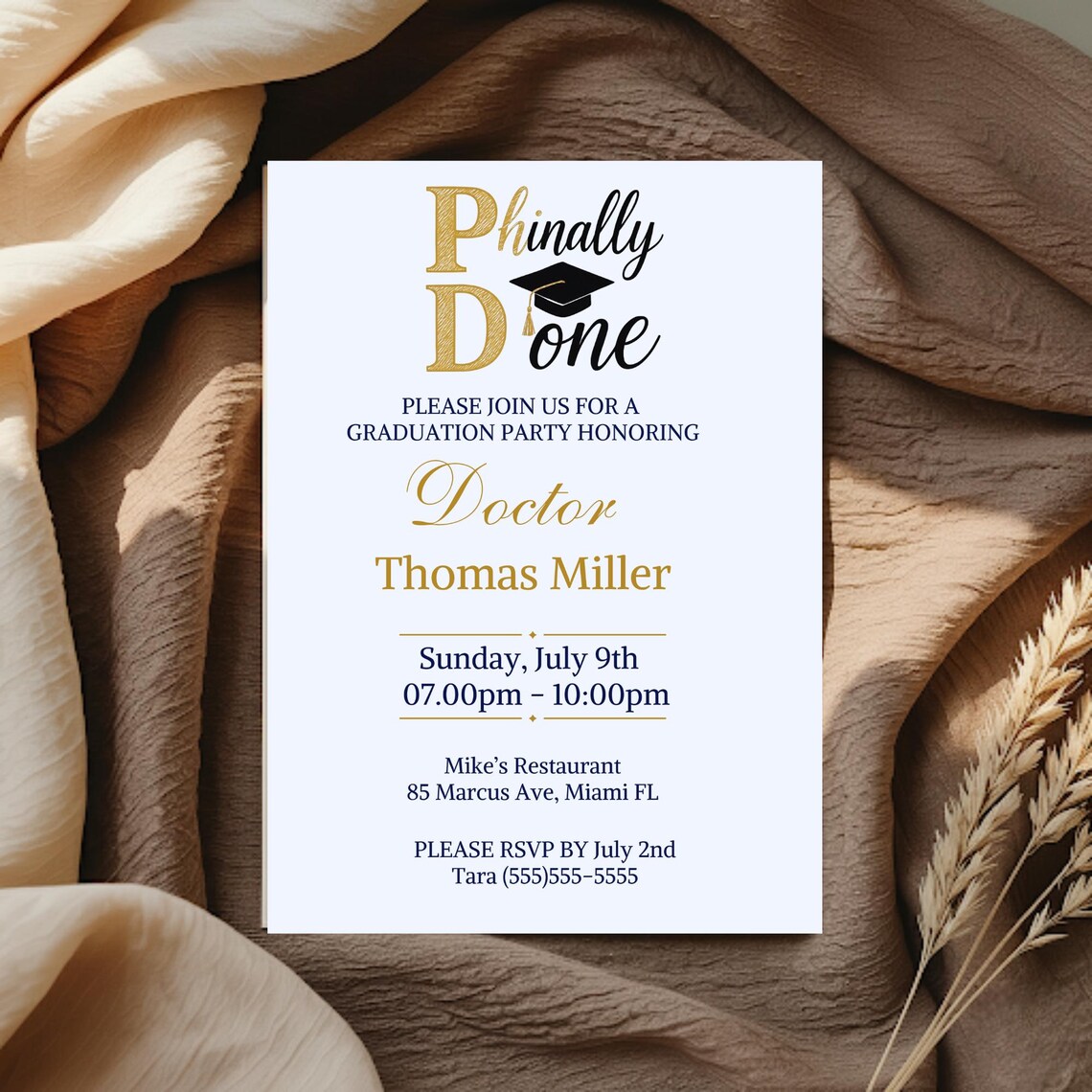 Phd Graduation Invitation, Graduate Printable, College Grad, Phinally ...