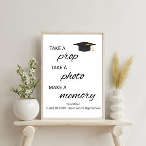 Graduation Photo Booth Sign Template, Printable Photo Prop Memory Sign ...