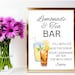 Iced Tea & Lemonade Bar Sign, Lemonade Bar Mocktail Print, Signature ...
