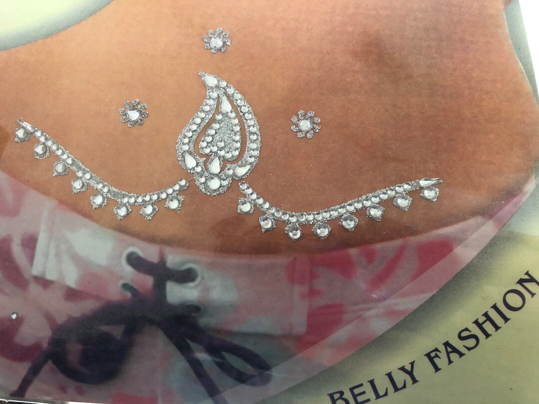 Vajazzle Tear Drop or Belly , Clear Swarovski Crystals Adorn This ...