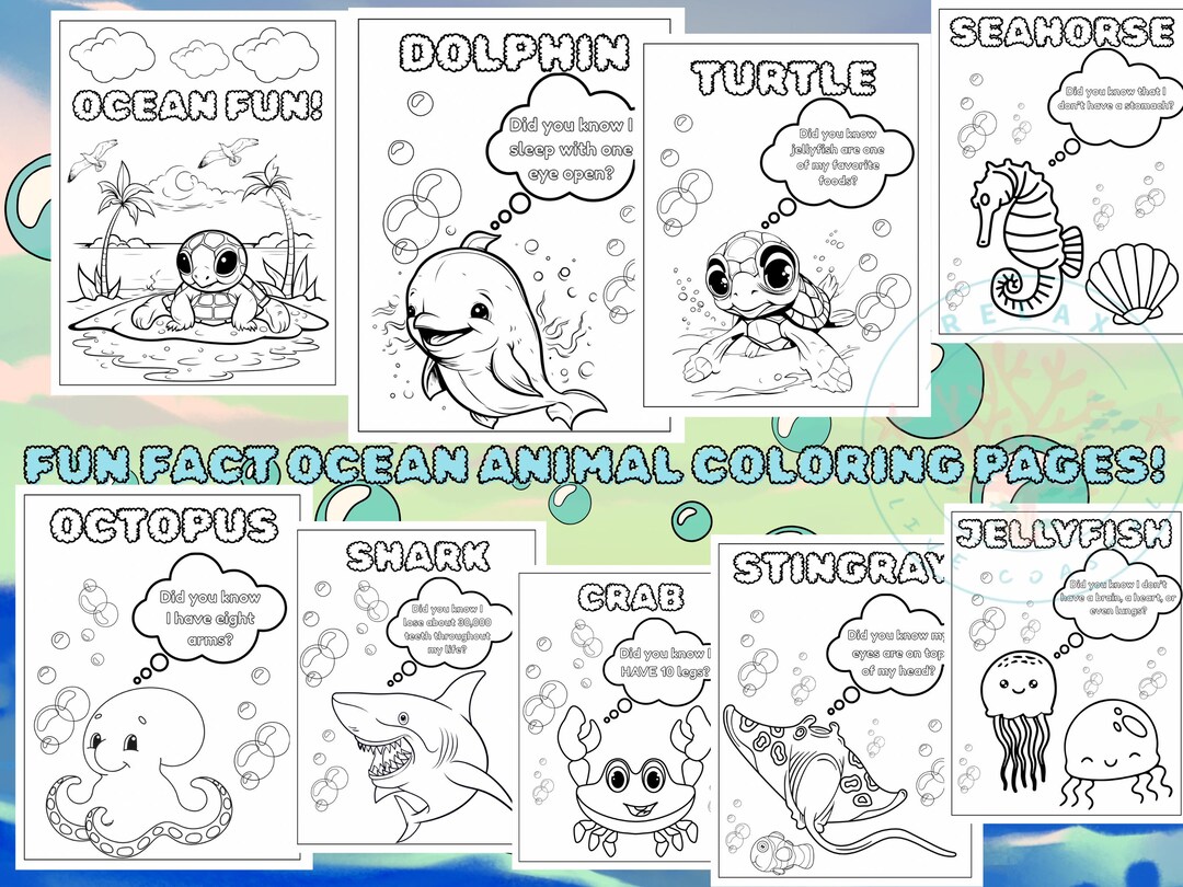 Ocean Animal Coloring Pages | Sea Animal Coloring Pages for Kids ...
