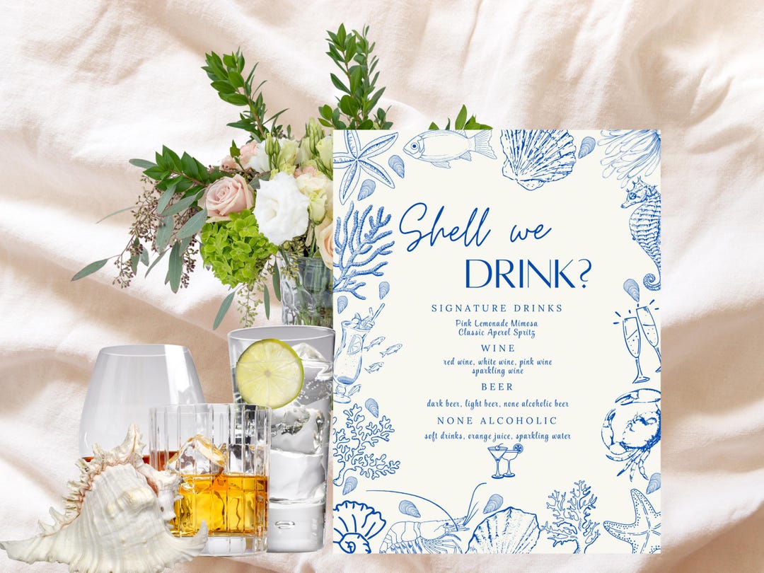 Bar Template,ocean Drink Menu,coastal Bar Menu, Coastal Bar Sign, Bar ...