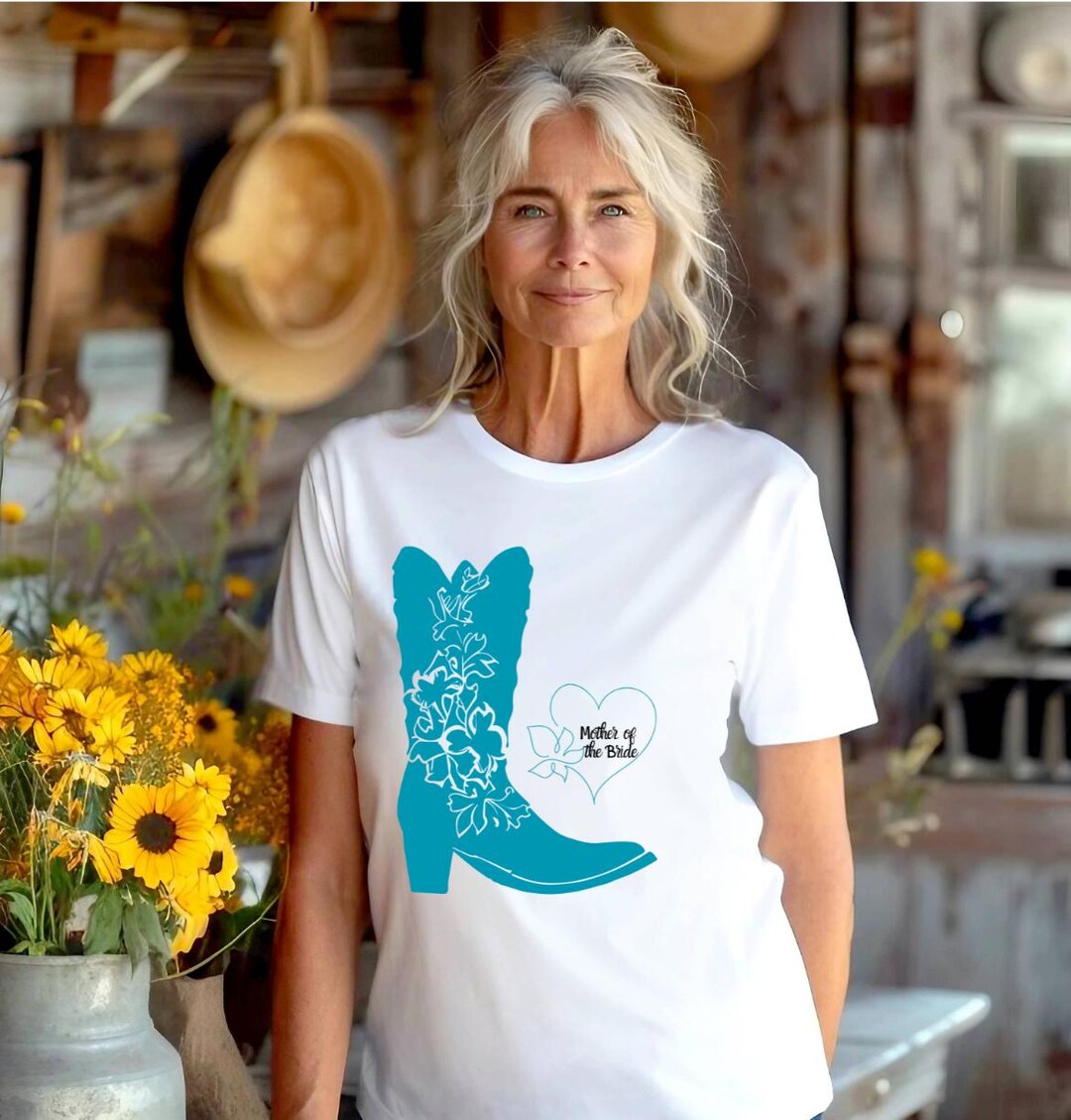 Mother of the Bride Cowgirl Bride T-shirt, Country Western Wedding ...