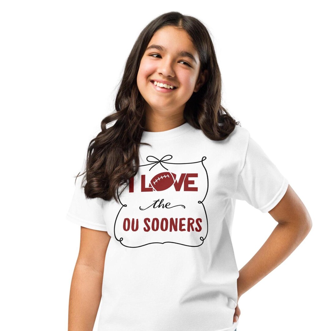 I Love the OU Sooners Bow Design - Gildan Preshrunk Youth Tee - OEKO ...