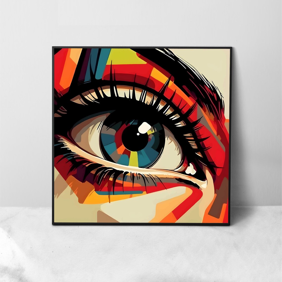 Colorful Eye Art Print Abstract Face Detail Vibrant Modern Wall Decor ...