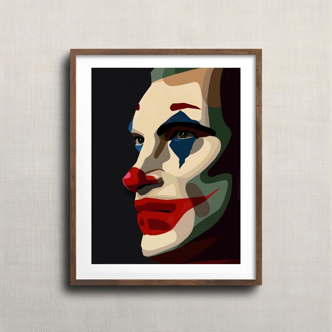 Dark Abstract Clown Portrait Dramatic Pop Art Wall Print - Etsy