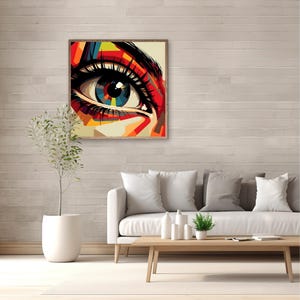 Colorful Eye Art Print Abstract Face Detail Vibrant Modern Wall Decor ...