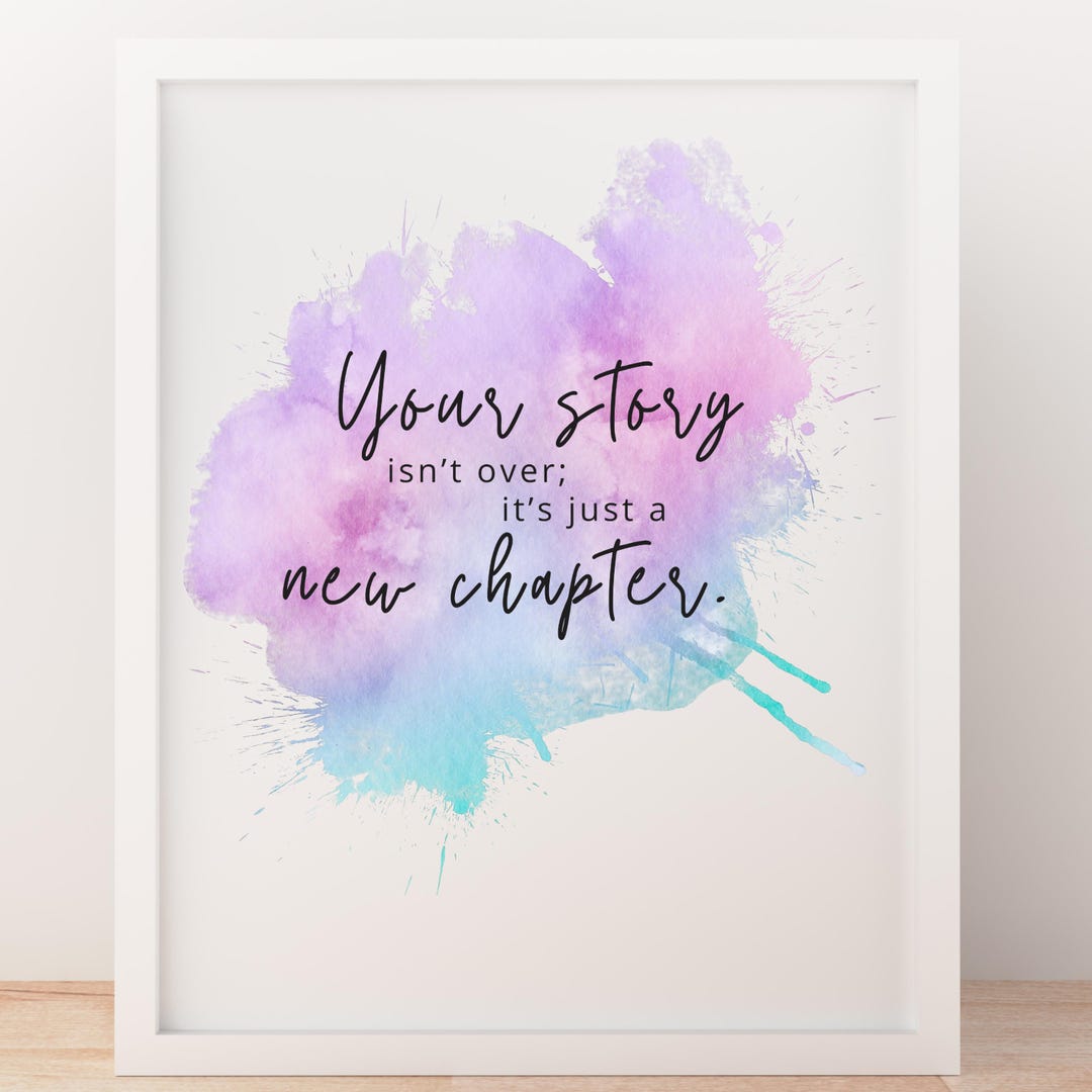 Inspirational Quotes Moving Forward After Hardships Watercolor Wall Art ...
