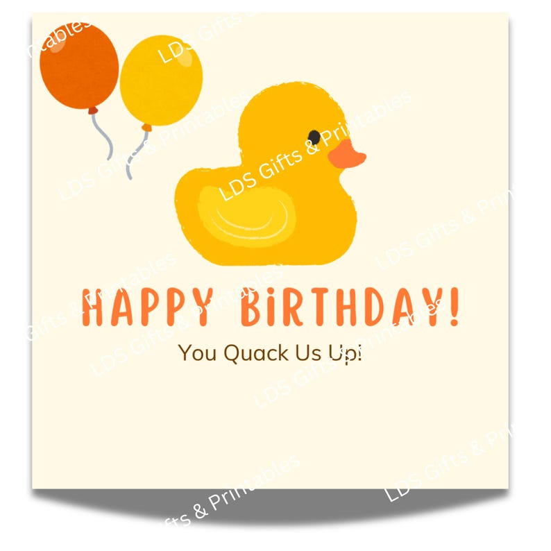 Classroom Duck Birthday Card Children's Farm Duck Themed Birthday ...