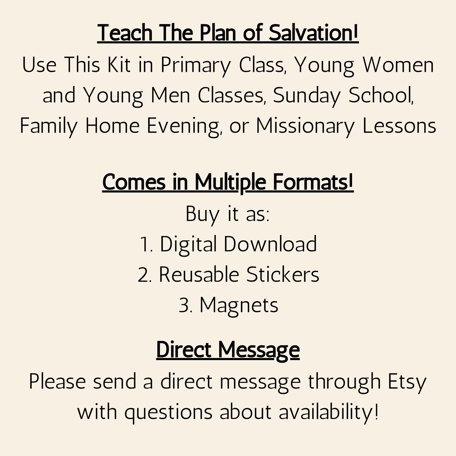 Interactive Plan of Salvation Teaching Kit for Primary Class Come ...