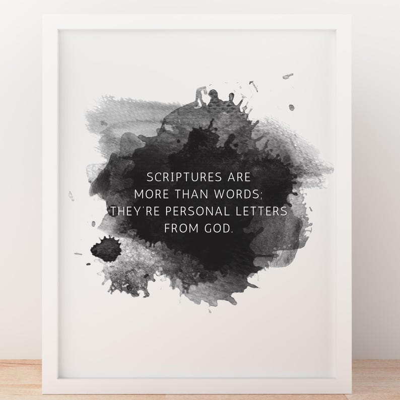 Black Wall Art Watercolor Splash Digital Download LDS Scripture Study ...