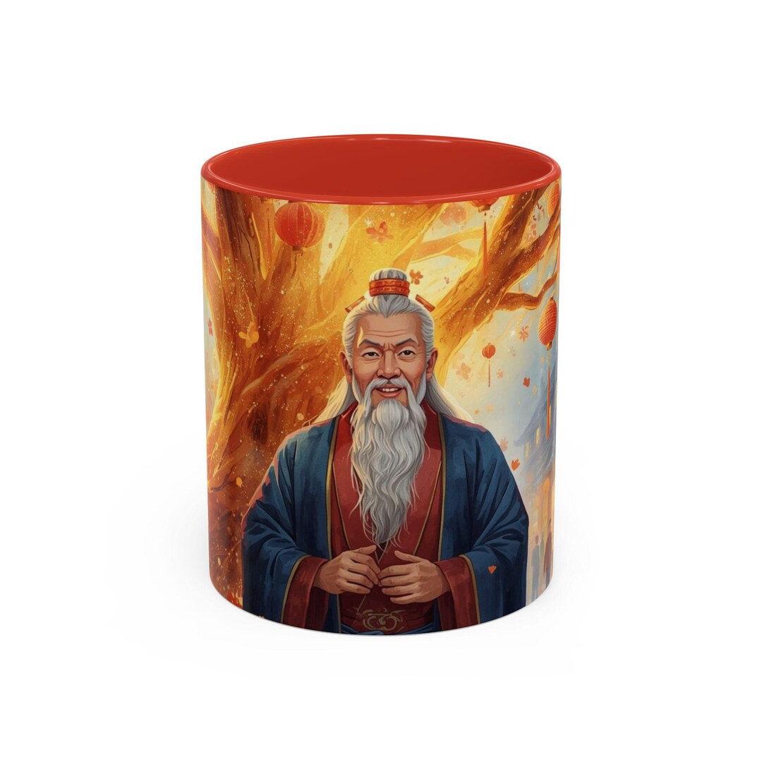 Dun Che Lao Ren Mug Watercolor, Chinese Winter Festival, Oriental Art ...