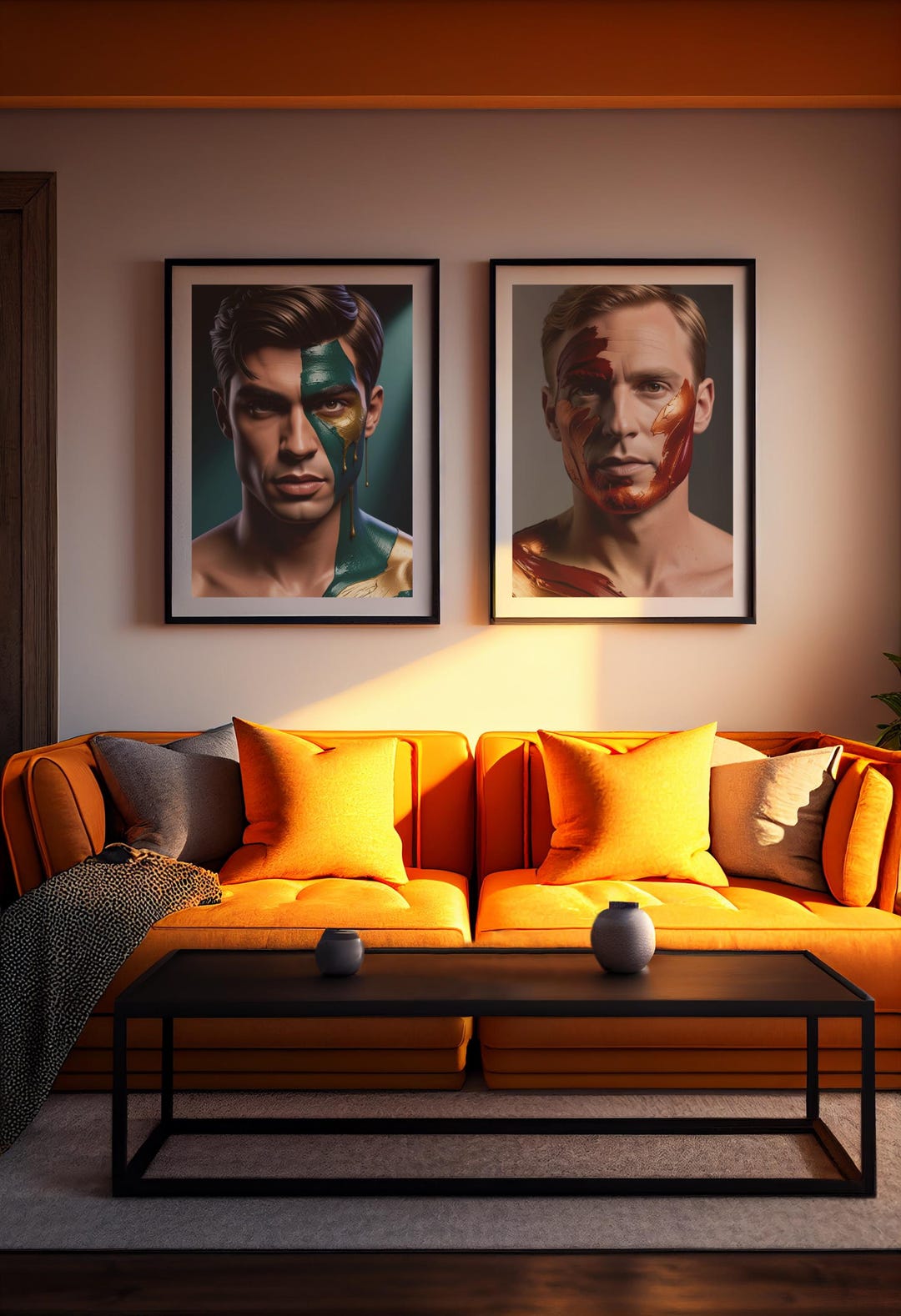 Modern Male Art Portraits With Paint | Artistic Bold Digital Prints ...