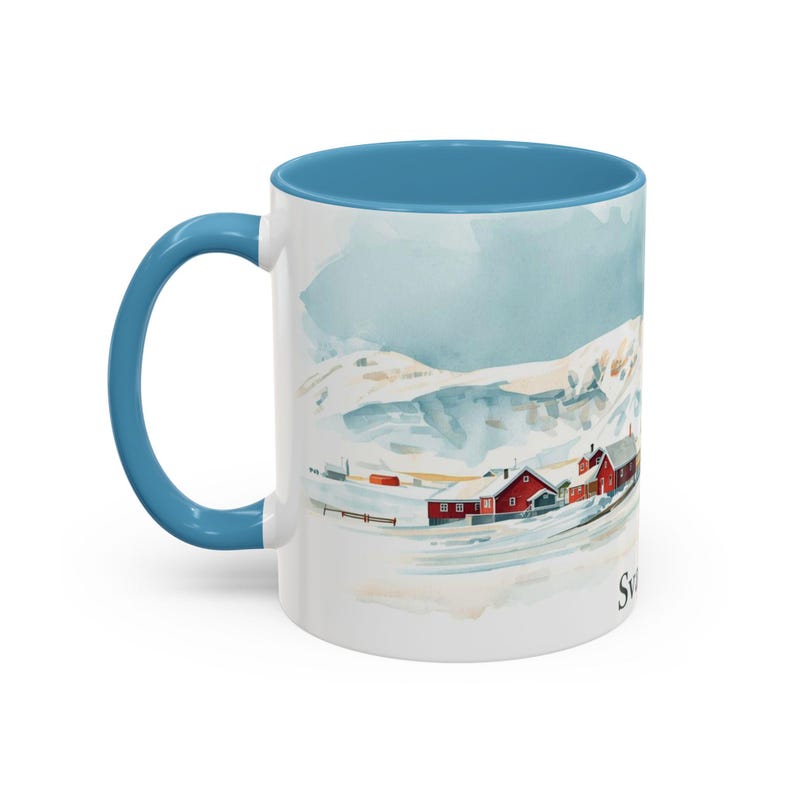Svalbard Watercolor Mug, Arctic Norway Souvenir Gift, Polar Travel Mug ...