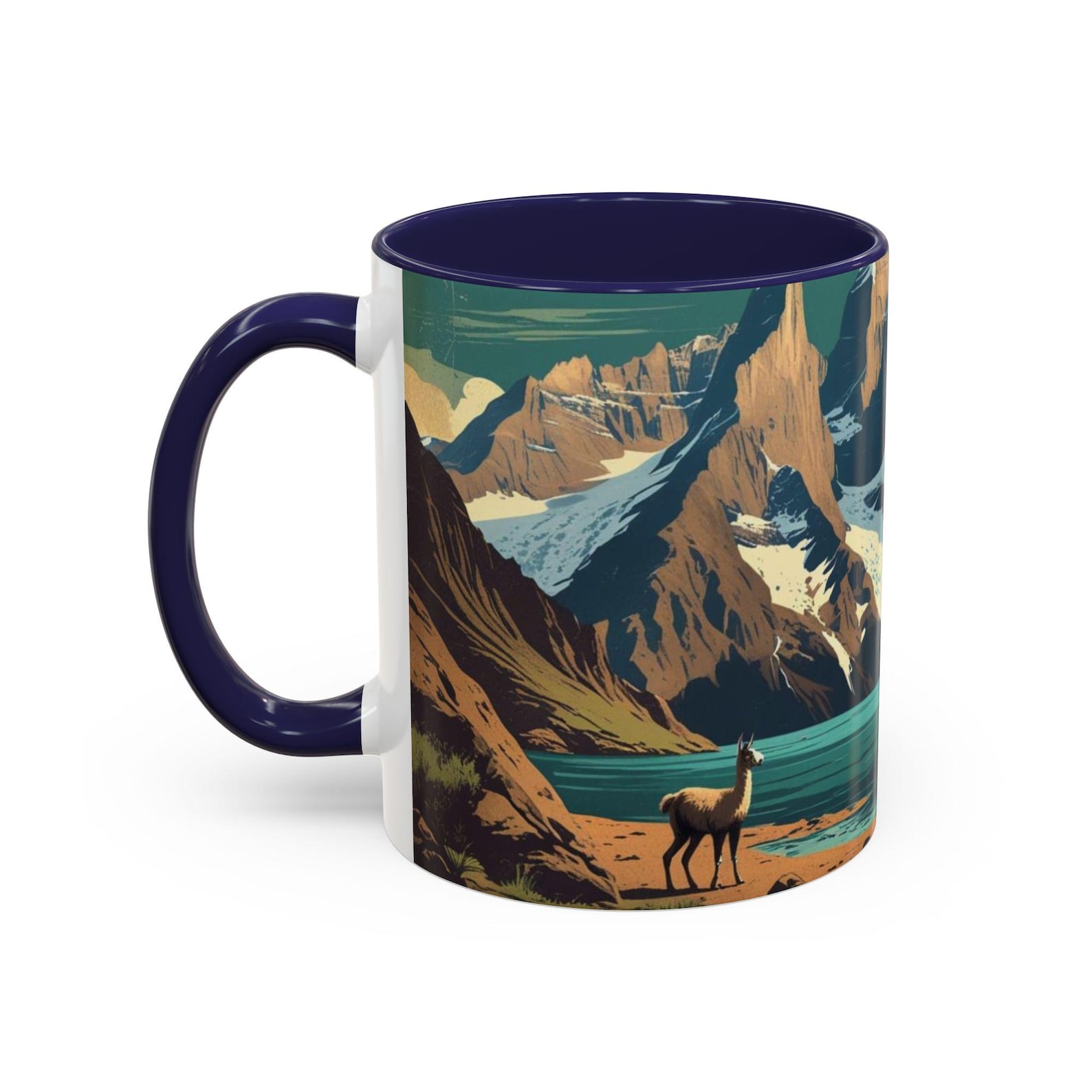 Torres Del Paine Vintage Mug, Chile Travel Gift, Retro Nature Art ...