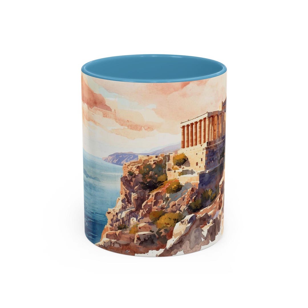 Temple of Poseidon Watercolor Mug, Greece Souvenir, Unique Travel Gift ...
