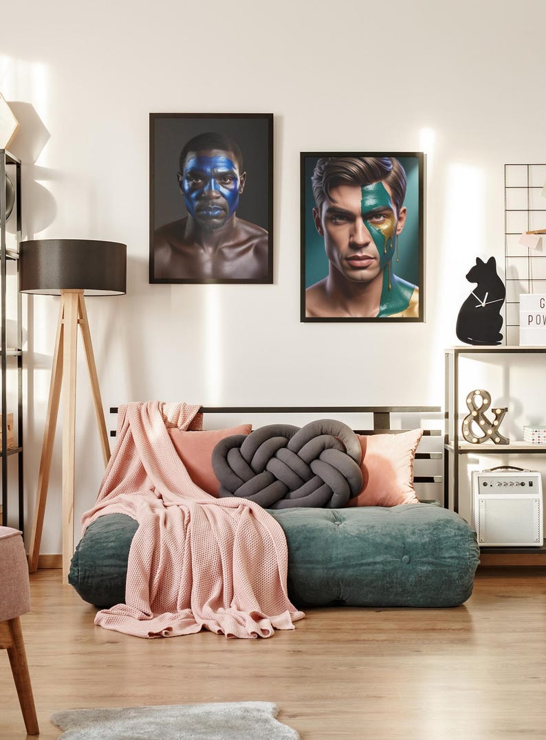Modern Male Art Portraits With Paint | Artistic Bold Digital Prints ...