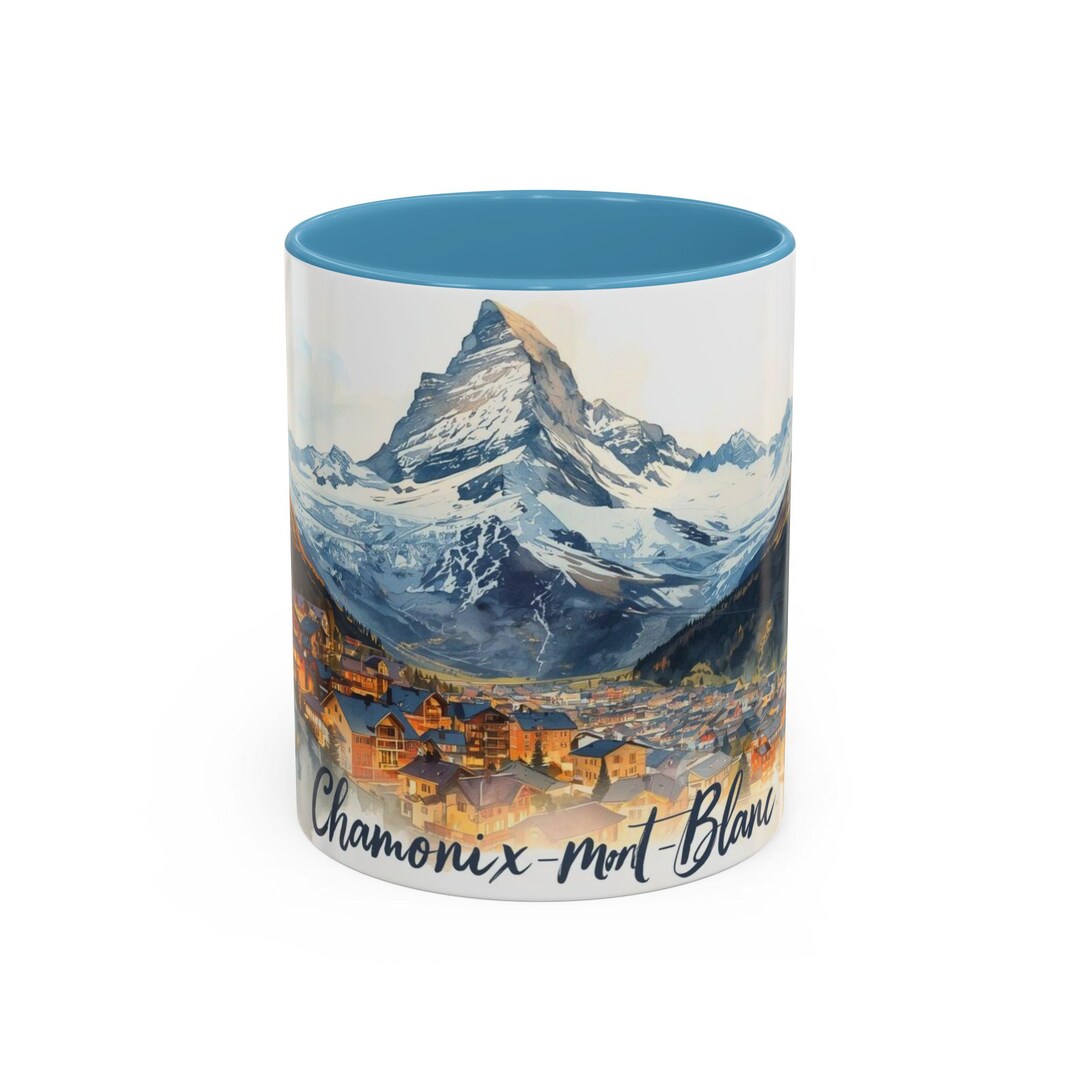 Chamonix Mont-blanc Watercolor Mug, Snowy French Alps Landscape ...